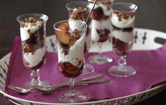Plum with Yogurt & Granola Parfait