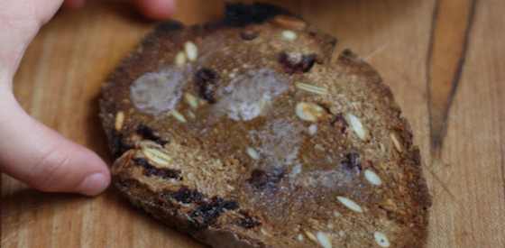 Rye Toasting Bread with Cherries and Pumpkin Seeds